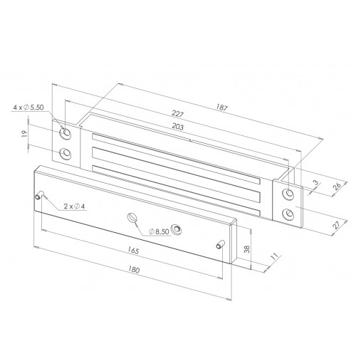 Ventouse Électromagnétique à Encastrer 300 daN 12-24V DC