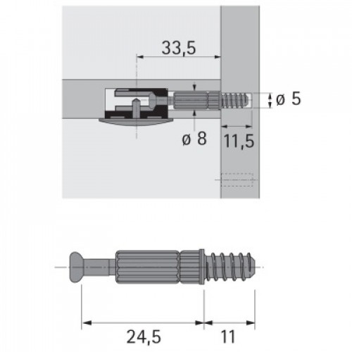 Ferrures d'Assemblage à Excentrique pour Rastex 25 mm