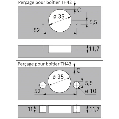 Charnière Intermat 9943 - 110°