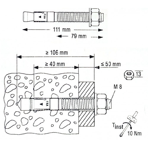 Goujon Ancrage FXA INOX A4